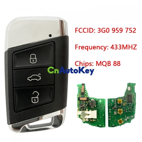 CN001076 ORIGINAL Smart Key for VW Passat Frequency 434 MHz Transponder ...