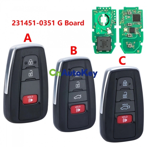 CN007306 231451-0351 Smart Key Fob For Toyota Camry RAV4 Prius 2018 ...