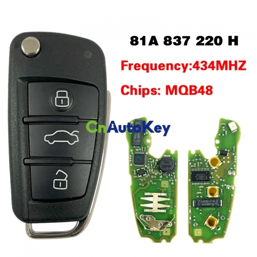 CN008076 ORIGINAL Flip Key for Audi A3 Q2 Q3 3Buttons 434MHZ megmos AES ...